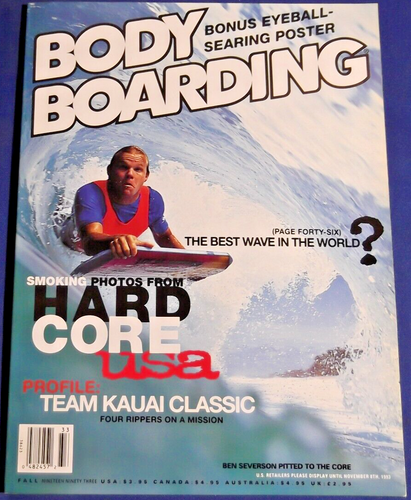 BODYBOARDING MAGAZINE-FALL 1993-HARDCORE-MOREY TOUR-GOD'S SQUAD-POSTER ...