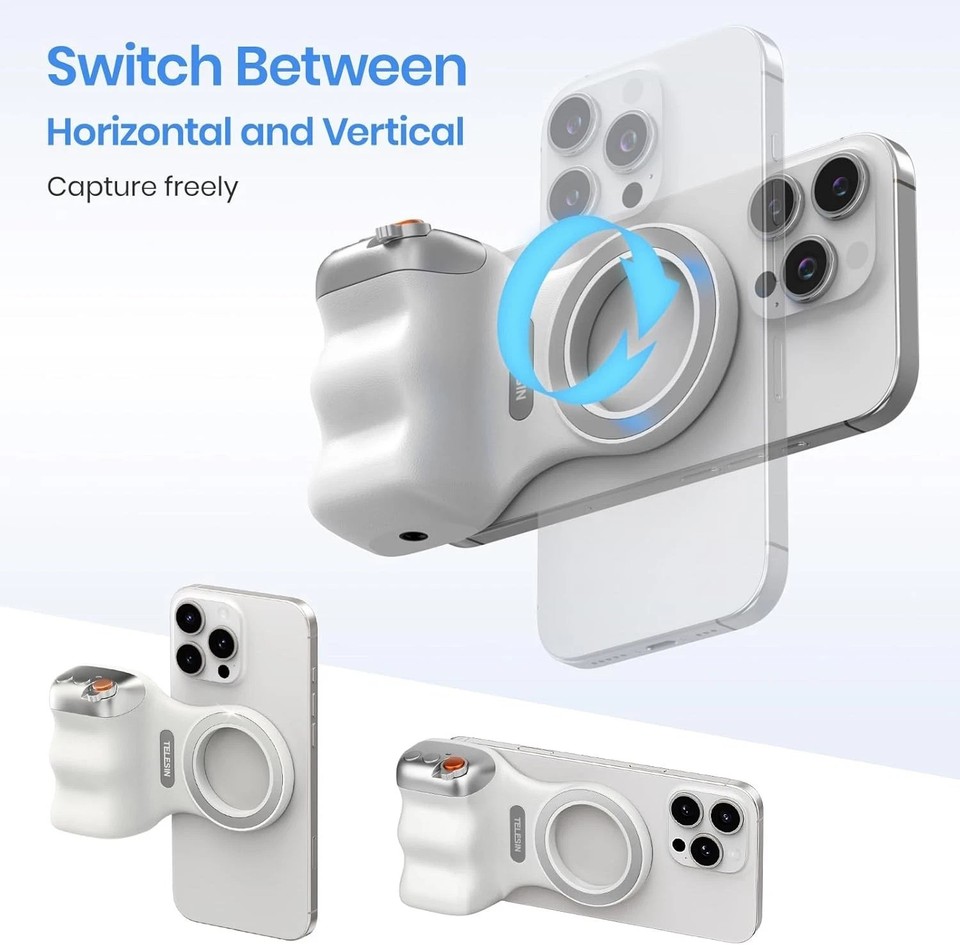 Magnetic Phone Camera Grip Handheld Holder Remote Control Shooting ...