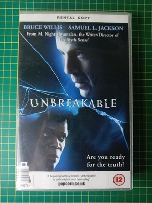 Unbreakable Vhs Video Tape Big Box Ex Rental Bruce Willis Samuel L ...