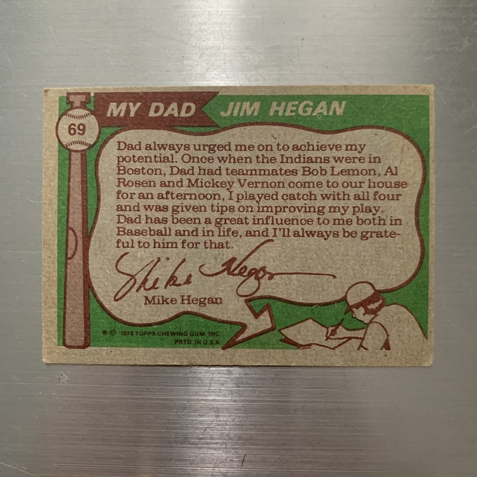 1976 Topps Mike Hegan Jim Hegan # 69 Milwaukee Brewers Baseball Card ...