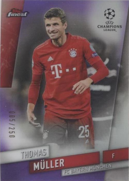 2019-20 Topps Finest UCL - Thomas Muller #52 Purple Refractor /250 for ...