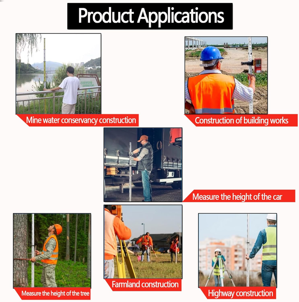 Grade Rod，16-Foot Aluminum Grade Rod - 10Ths，Grade Stick for Laser ...