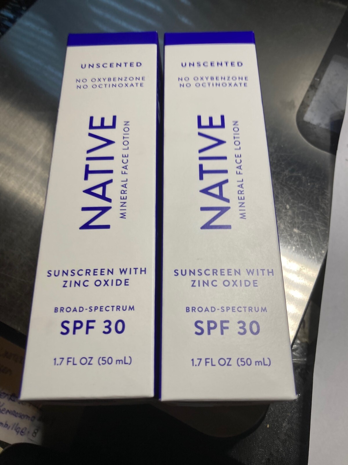 NATIVE UNSCENTED MINERAL FACE LOTION W/ ZINC OXIDE SPF 30- 1.7oz (2pk ...