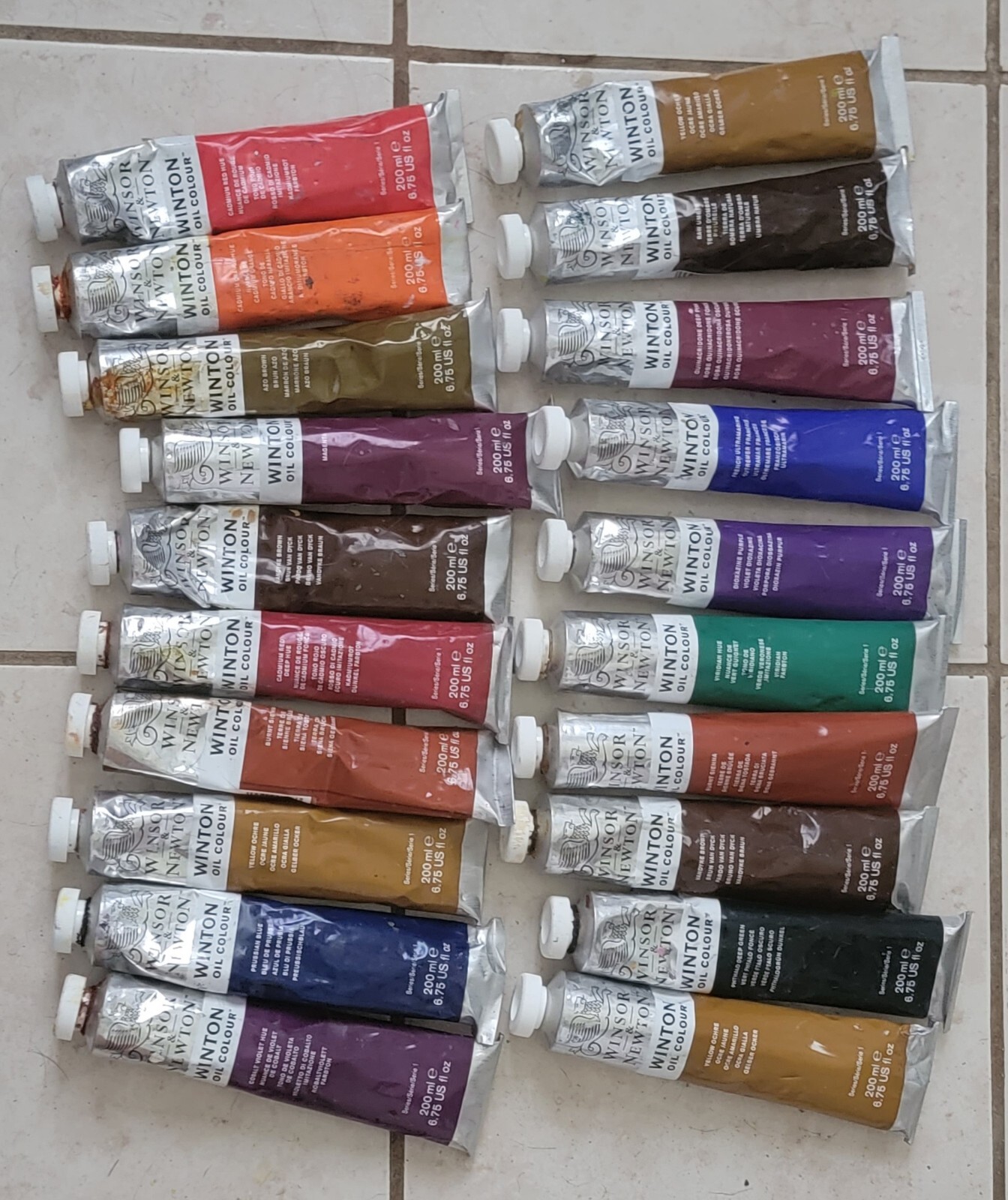 Winsor & Newton Oil Paint 200 ml 6.75 Oz Lot of 20 Artisan large tubes ...