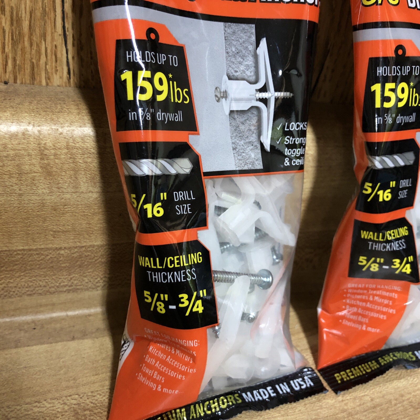 2 Pack Toggler 50550 TC Hollow Wall Anchors, 5/8-3/4-In. 20pc Each New ...