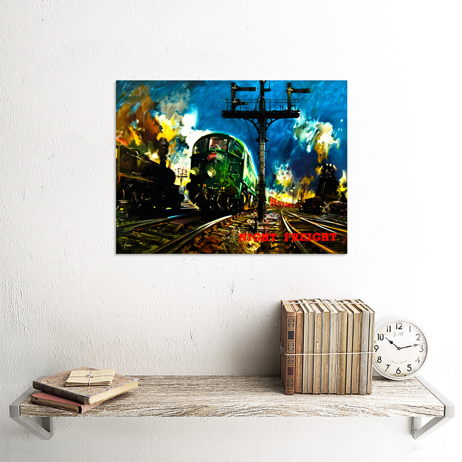 PAINTING NIGHT FREIGHT TRAIN CONDOR NEW FINE ART PRINT POSTER CC3486 | eBay