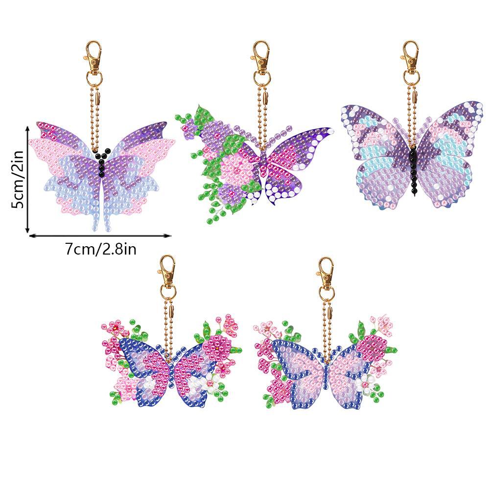 10Pcs DIY Diamond Art Key Rings Butterfly for Beginners Home Decor ...