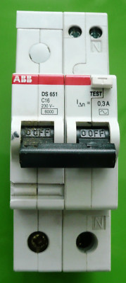 ABB DS 651 C16 Type C Curve 30mA Din Rail Circuit Breaker, DS651C16/0. ...