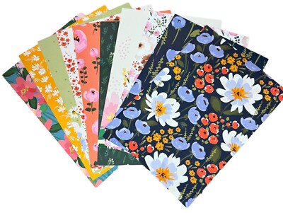 10 Mixed FLORAL Print A4 Double Sided Card Sheets Patterned Card Crafts ...