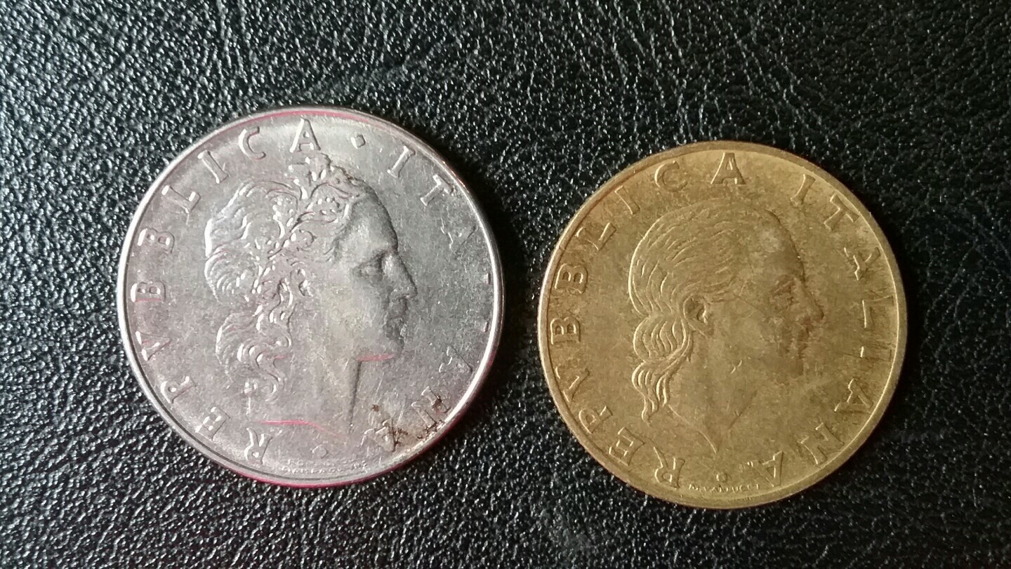 2 Lot of~ Repvbblica Italiana 1978 ~ L.50 AND 200 Lire Coins Circulated ...