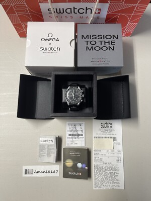 Omega X Swatch Mission To The Moon 🌑Moonswatch Watch Authentic With ...