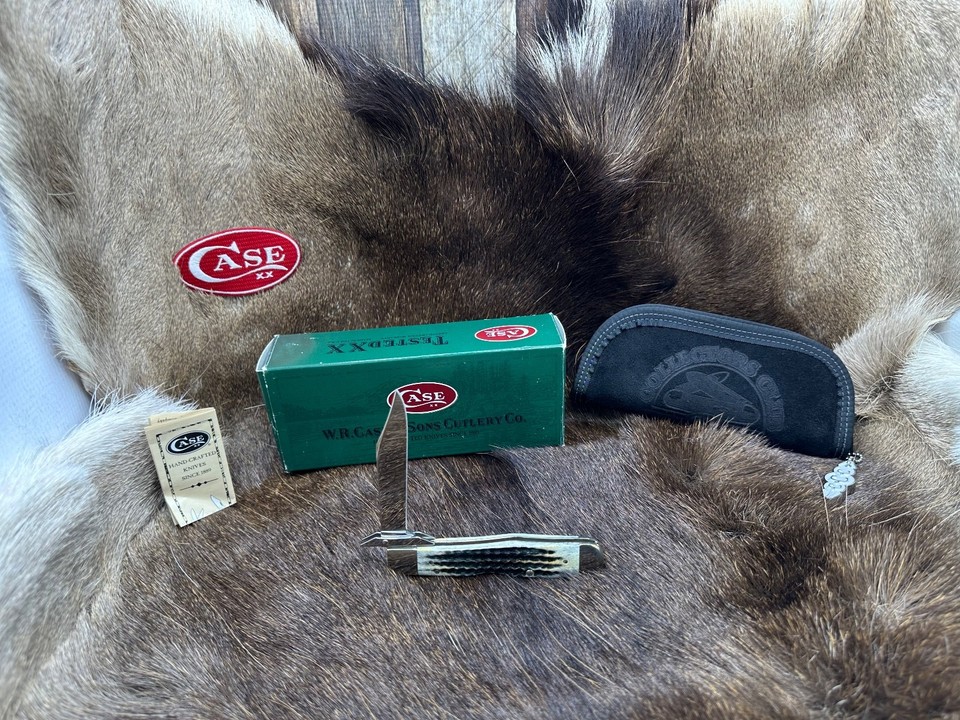 Case 2002 Collectors Club Cheetah Knife Moss Bone Handles Mint In Box ...
