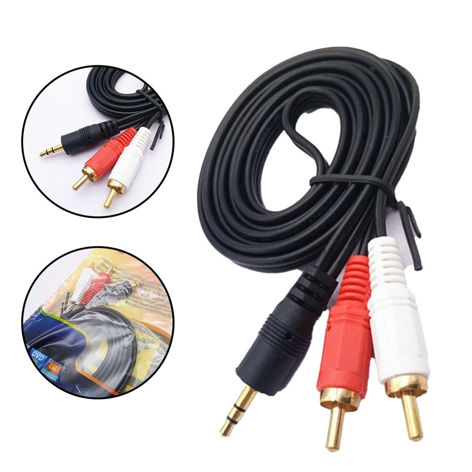to 3 5mm Aux Mini Headphones Cable Dual Phono Audio Cable 1 5m Long ...
