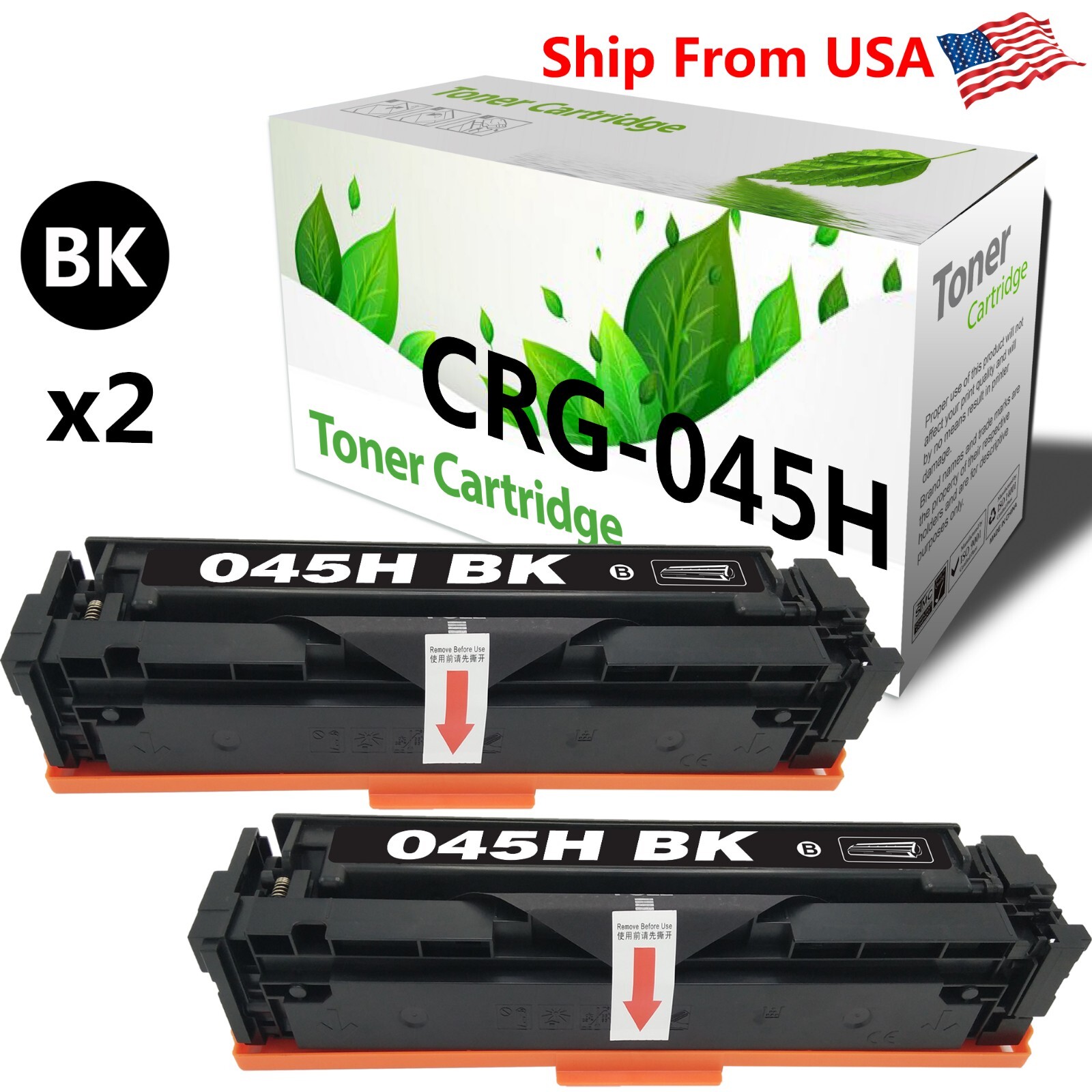 2PK 045H 45H Toner Cartridge imageCLASS MF634Cdw MF632Cdw Printer Black ...