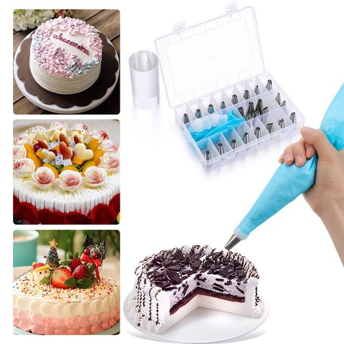 Steel Fondant Icing Piping Nozzles Ice Cream Tool Pastry Bag Baking ...