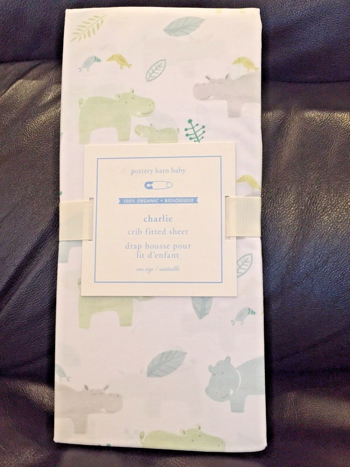 NEW Pottery Barn Kids Charlie Hippo Crib Fitted Sheet, Animals, SOLD ...