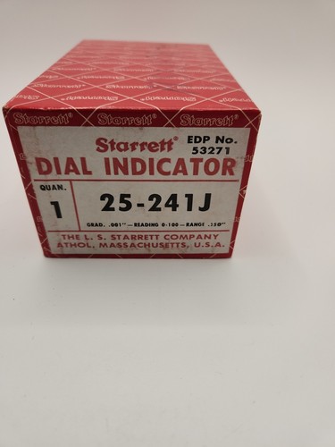 Starrett 25-241J Dial Indicator, 0-.250" Range, .001" Graduation NIB | eBay