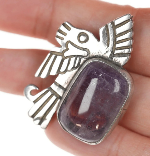 William Spratling sterling Amethyst pre-columbian style pin | eBay