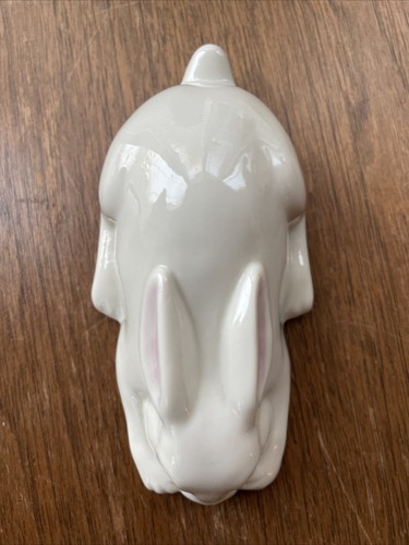 Vintage Belleek White Baby Rabbit Irish Porcelain Bunny Figurine Easter ...