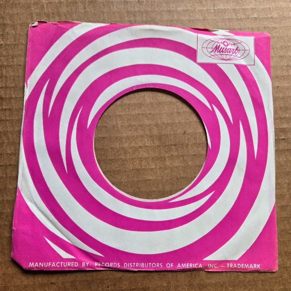 MUSART Records Company Sleeve 45 rpm Vinyl Pink White Spiral Logo 7 ...