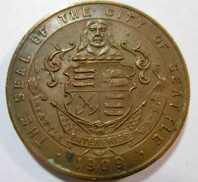 HANDSOME BU 1909 AYP WORLD'S FAIR IN SEATTLE WITH CITY SEAL SO-CALLED ...