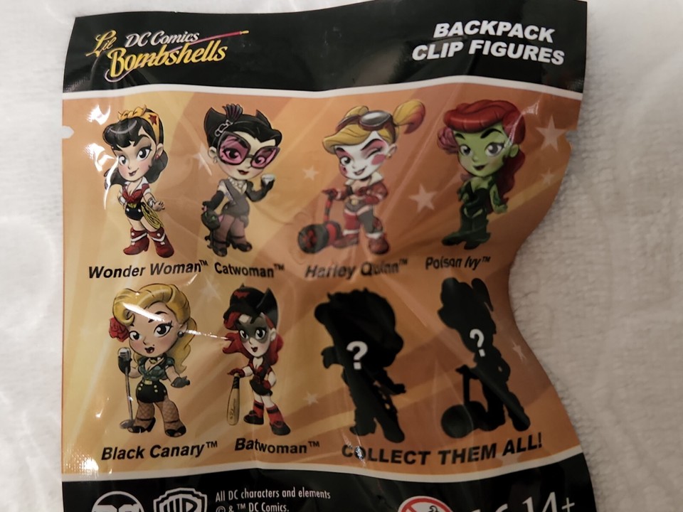 LIL' BOMBSHELLS DC Pin-Ups Backpack Clips NEW Harley Quinn, Poison Ivy ...