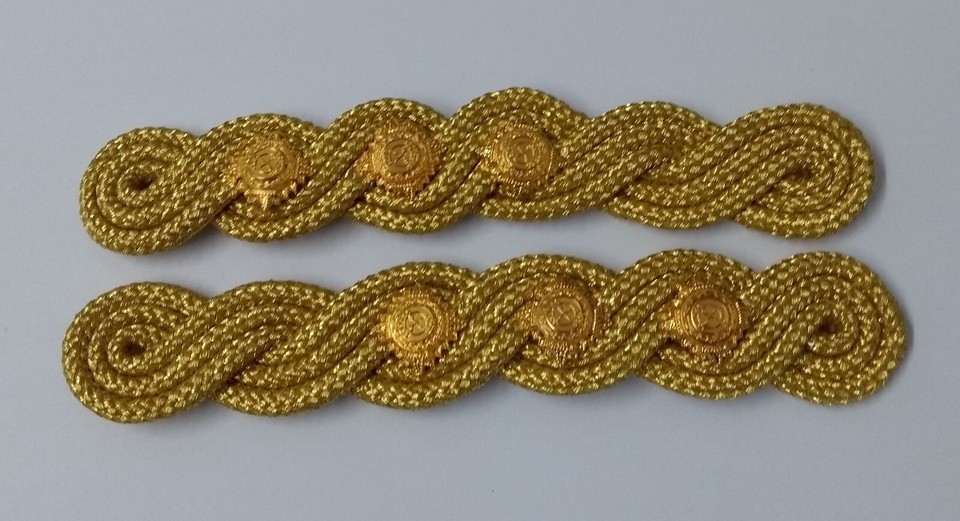 Captain Shoulder Cords Ceremonial Wire Cord Shoulder Epaulettes & Rank ...