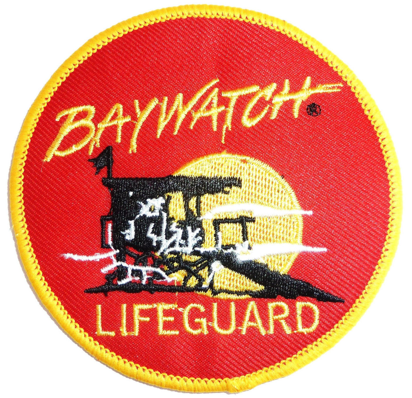 EMBROIDERED BAYWATCH PATCH iron on cloth badge beach lifeguard swimming ...