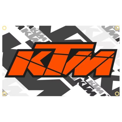 Banner KTM Flag Ft Wall Garage Sign Racing 3x5 Decor Car Show Gift Fans ...