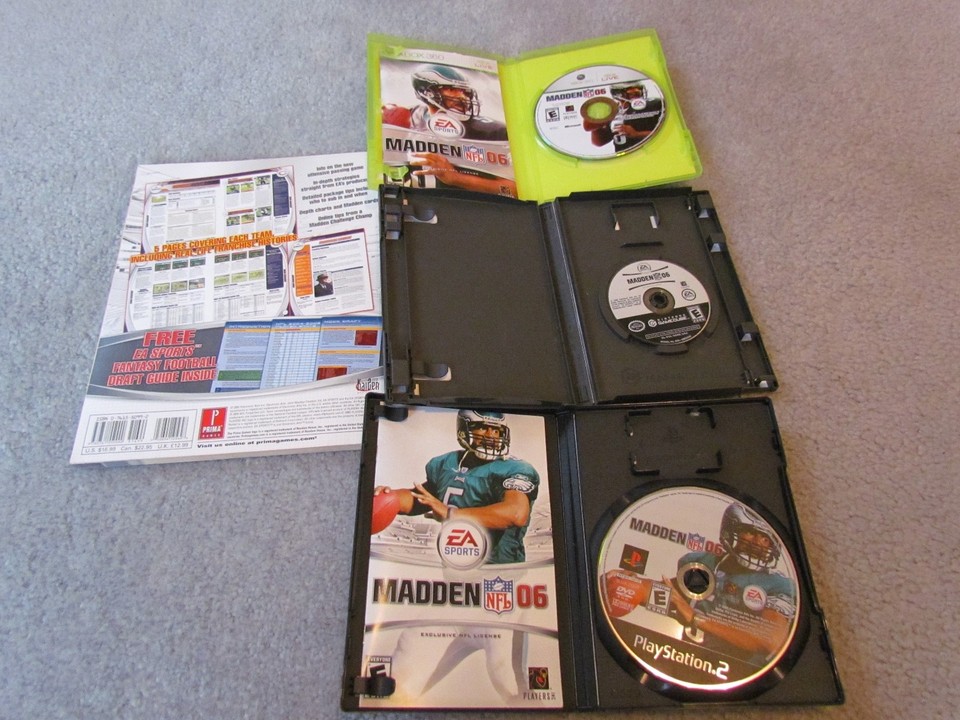 Madden NFL 06 (Sony PlayStation 2, 2005) 3 GAMES PRIMA GUIDE GAMECUBE ...