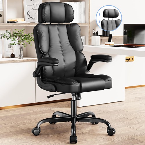 Executive Leather Office Chair, Computer Chair with Thick Cushion ...