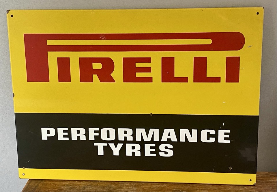 Large Pirelli Tyres Metal Sign Garage Dealer Oil Auto Shop Shell Gas ...