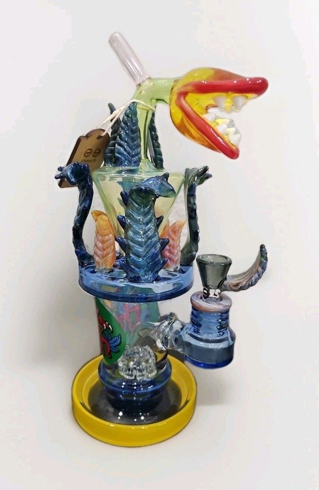 CHEECH GLASS 12" UNIQUE VENUS MONSTER PLANT WATER PIPE HOOKAH/ BONG W ...