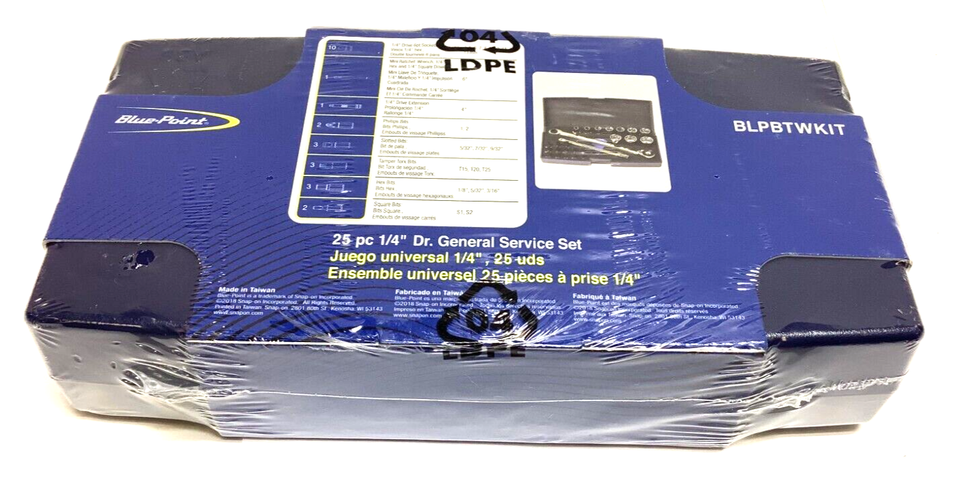 Blue Point BLPBTWKIT 25-piece 1/4" drive Socket / Hex Bit Ratchet Set ...
