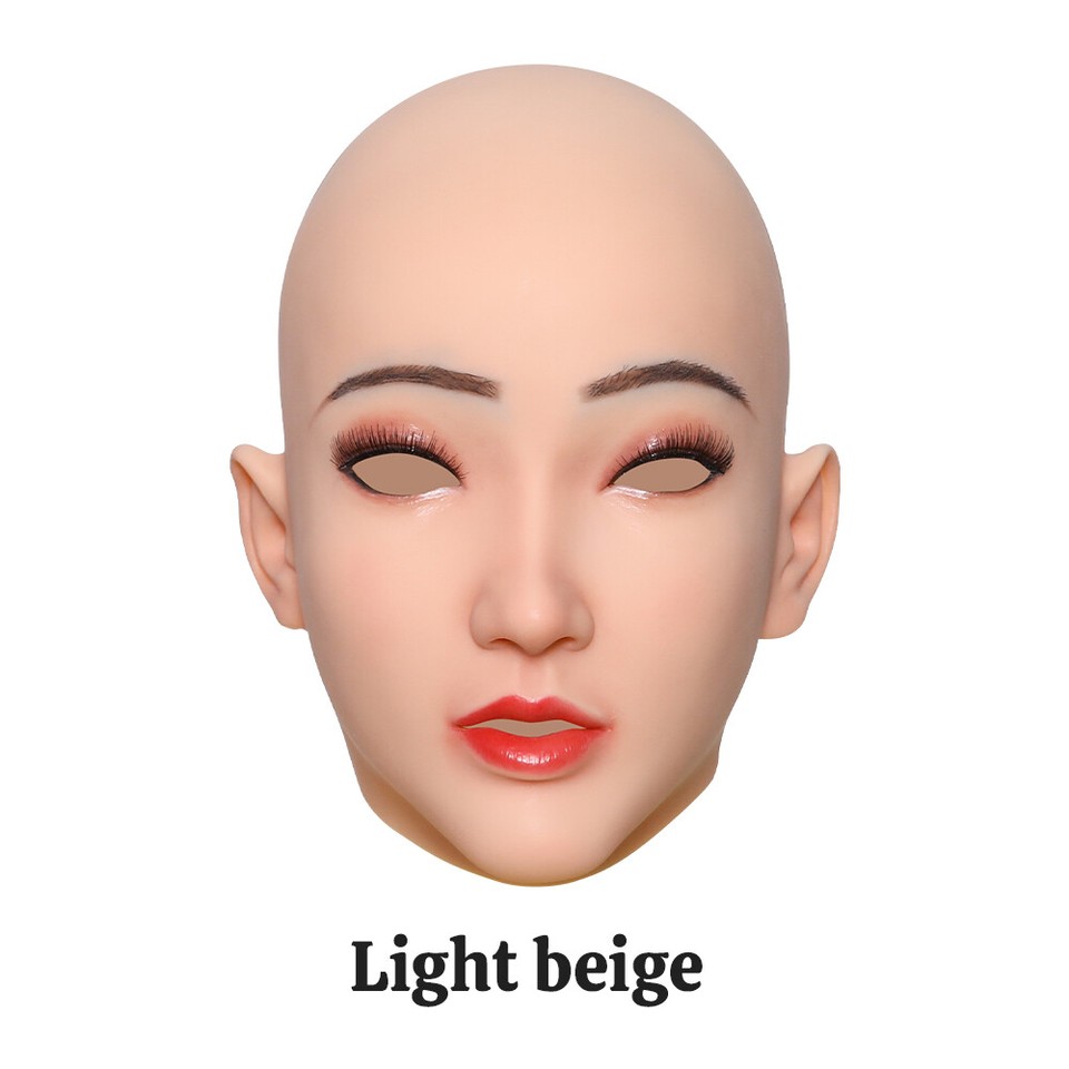 Realistic Mask Silicone Female Face Mask Full Head Drag Queen Cosplay ...