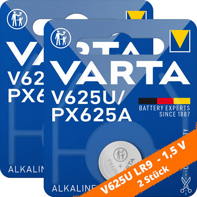 2 x VARTA V625U 625A PX625A LR9 625U 4626 Knopfzelle Batterie 1,5V ...