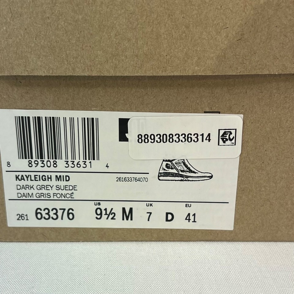 Clarks Kayleigh Mid Ankle Boot w/Side Zip Women's Sz 9.5 M Dark Gray ...