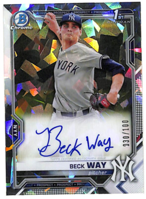 2021 Bowman Chrome Beck Way 30/100 auto autograph atomic refractor card ...