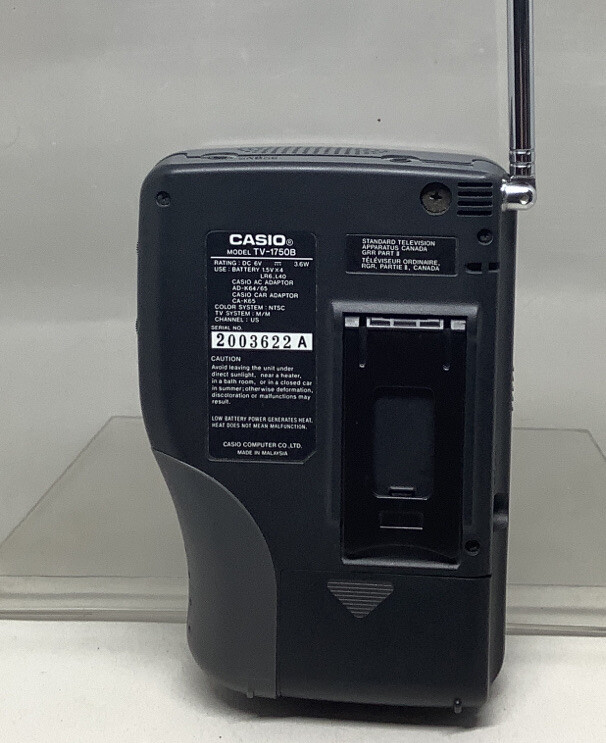 Casio LCD Color Display Pocket TV-1750 Analog Reception External ...