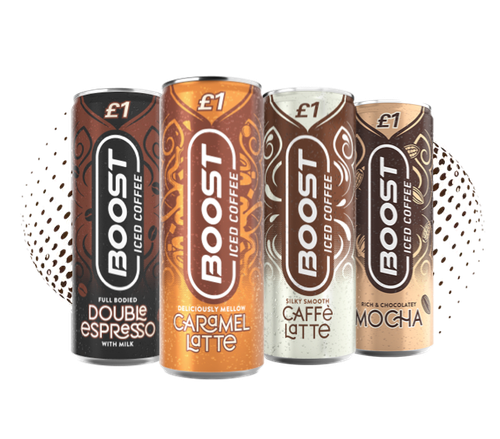 Boost Energy Iced Coffee Drink Caffe Latte/Double Espresso/Caramel ...