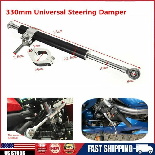 330mm Universal Aluminum Motorcycle Steering Damper Fork Stabilizer ...