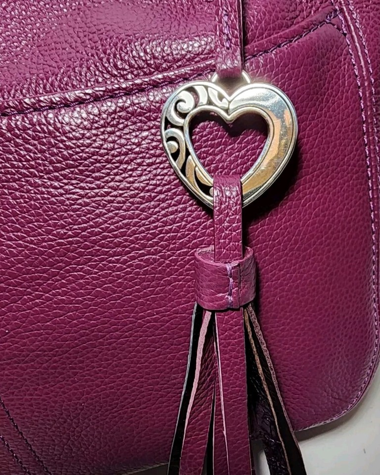 BRIGHTON BABY BARBADOS GUAVABERRY ZIPTOP LEATHER CROSSBODY SHOULDERBAG ...