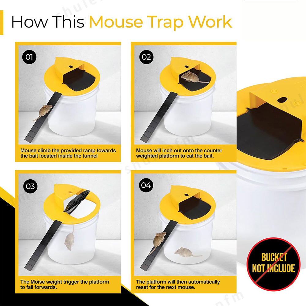 Mouse Trap Dual Channel N Flip Slide Bucket Lid Mouse Rat Trap Ladder ...