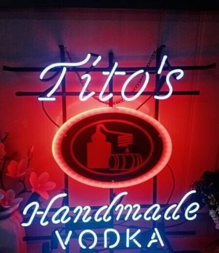 Tito's Handmade Vodka Lamp Neon Light Sign 24"x20" Beer Cave Decor Glass | eBay