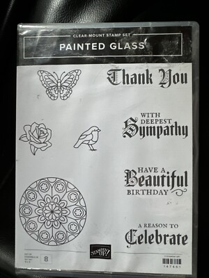 Stampin Up PAINTED GLASS stamp set & STAINED GLASS dies bundle Sympathy ...