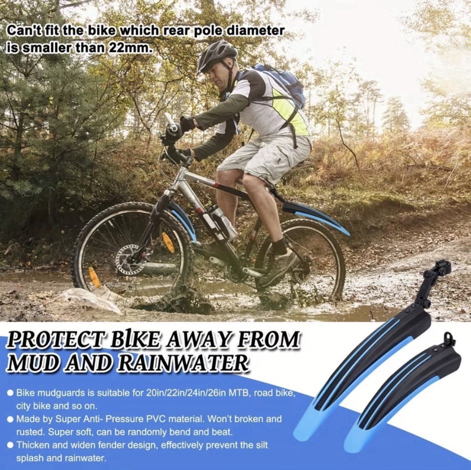 2Pcs Mountain Bike Mudguards MTB Bicycle Mud Guard Tire Fender Front ...
