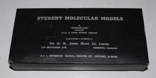 Vintage O. H. Johns Glass Student Molecular Model Kit Organic Chemistry ...