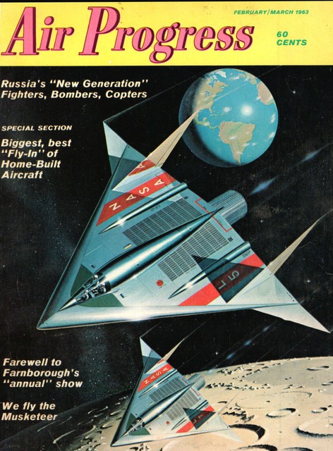 1963 vintage magazine COVER ONLY Air Progress NASA Spaceraft 0n the ...