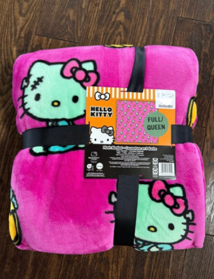 Hello Kitty Halloween Frankenstein Hot Pink Full Queen Blanket 90 x 90 ...