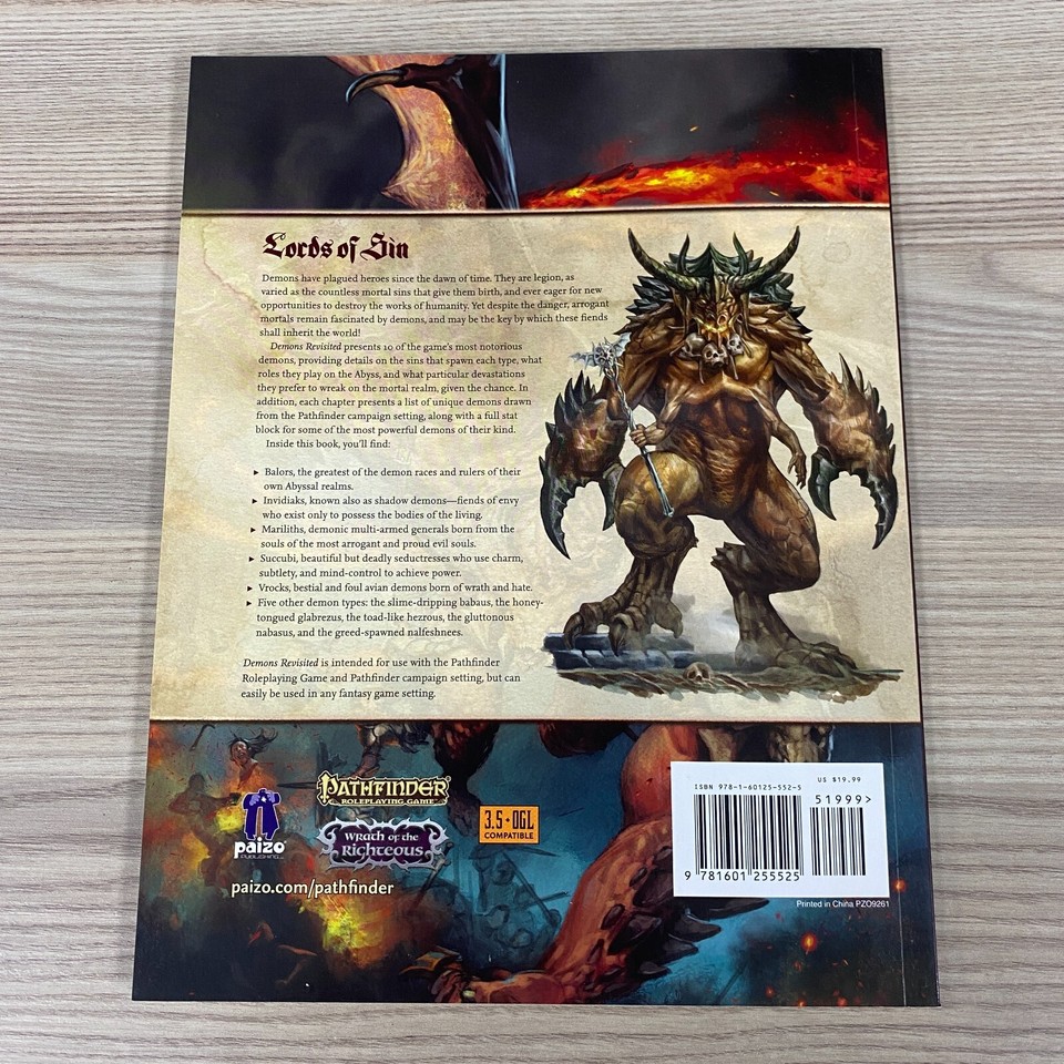 PATHFINDER CAMPAIGN SETTING DEMONS REVISITED RPG ROLE PLAY SOFTBACK ...